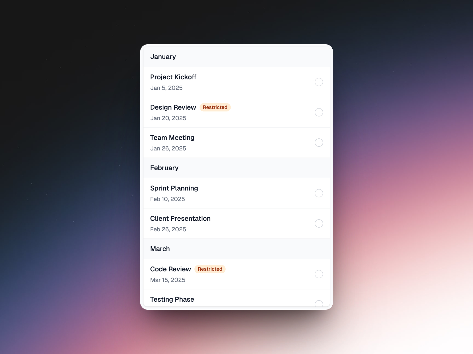 v0 - Sticky header list - v0 by Vercel