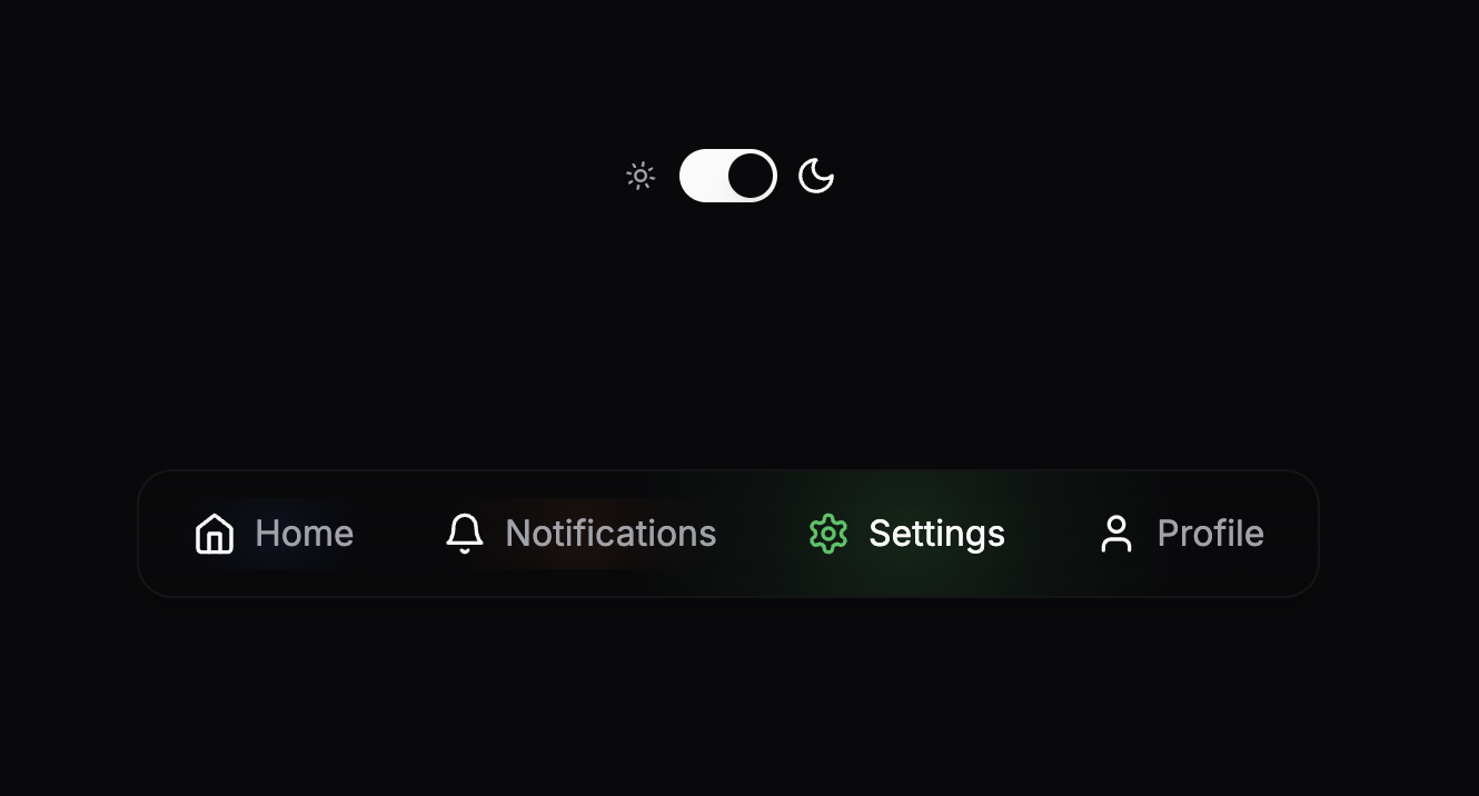 v0 - Glow menu component - v0 by Vercel