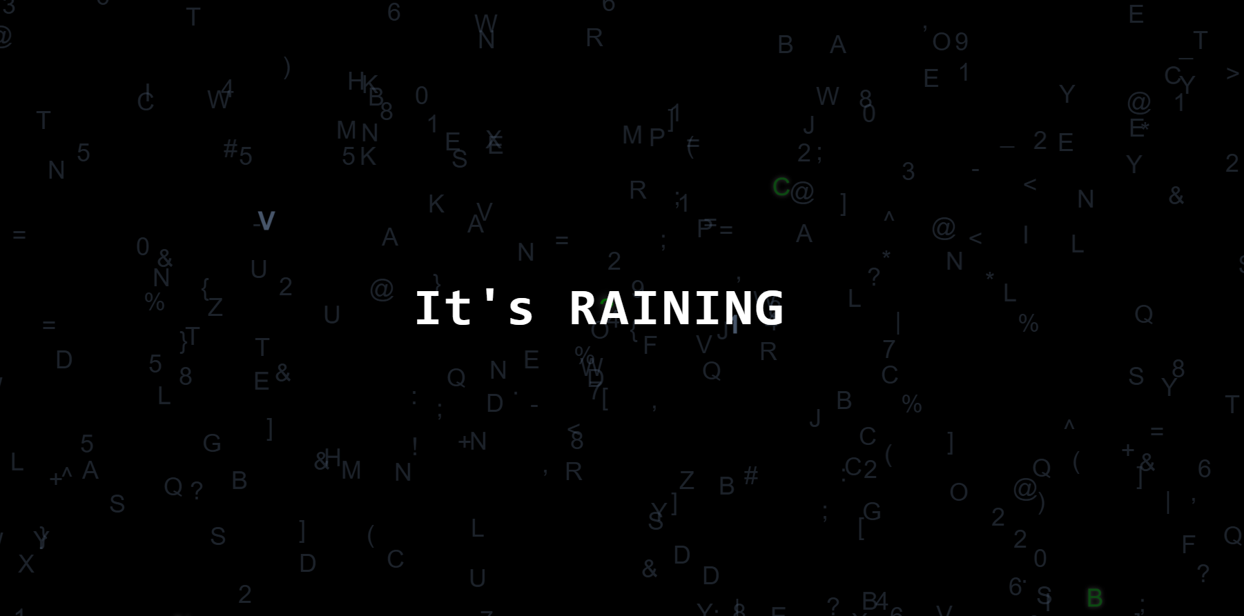 v0 - Raining Characters - v0 by Vercel