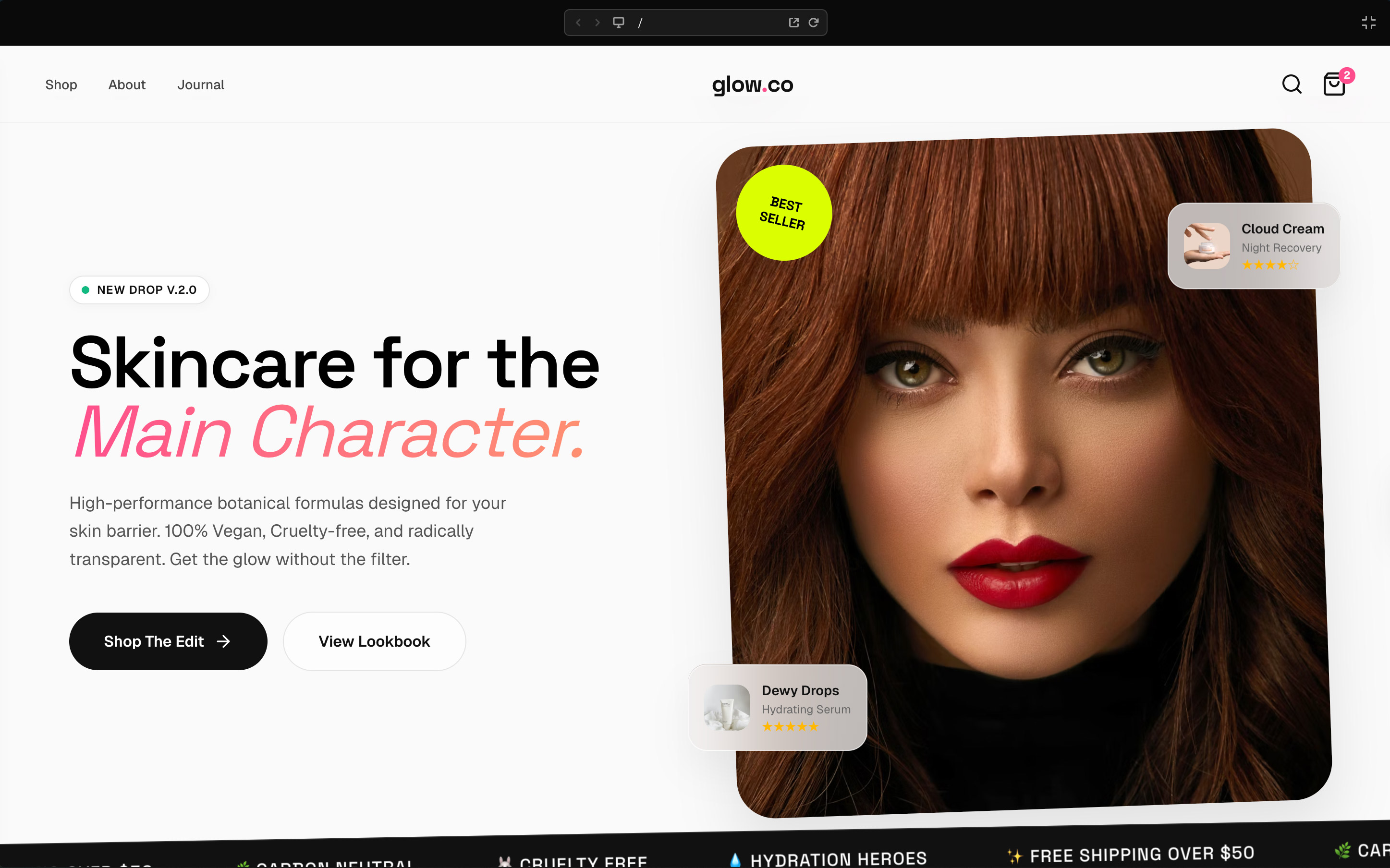 v0 - Glow - Modern Skincare E-commerce Landing Page - v0 by Vercel