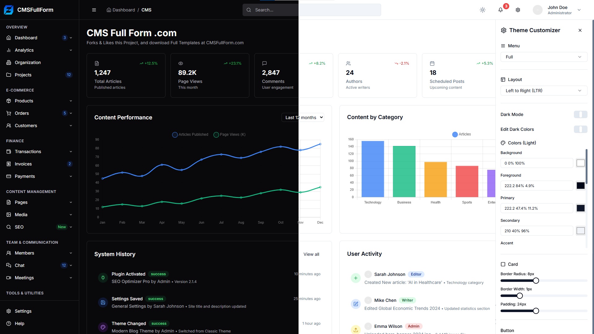 v0 - Cms Full Form - Admin Dashboard Tailwind Templates - v0 by Vercel