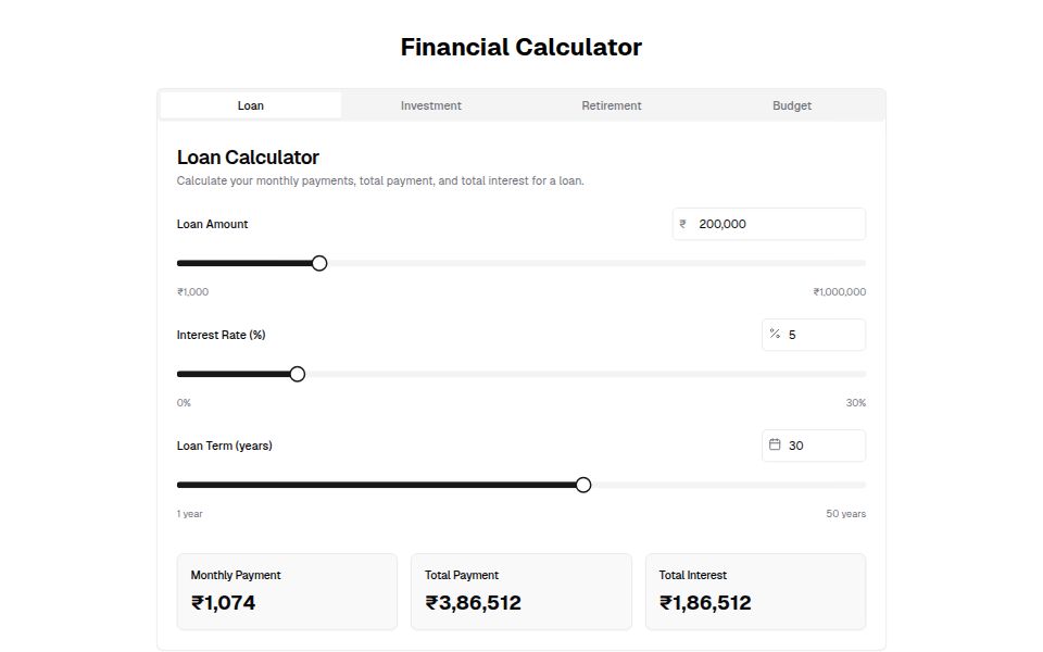 v0 - Web financial calculator - v0 by Vercel