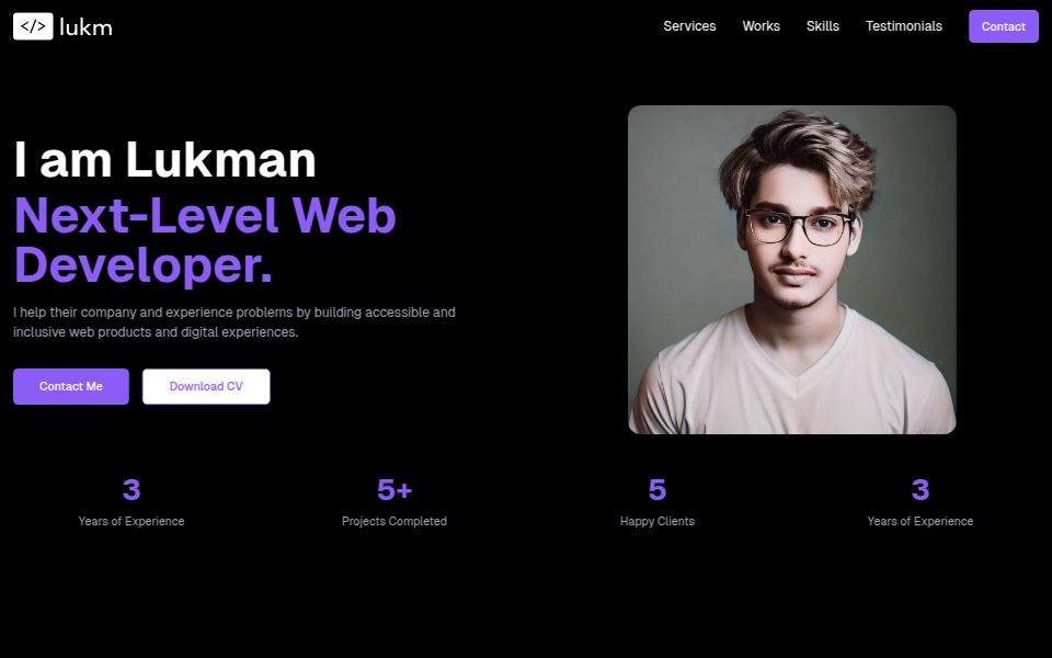 v0 - lukmansk's Next.js landing page - v0 by Vercel