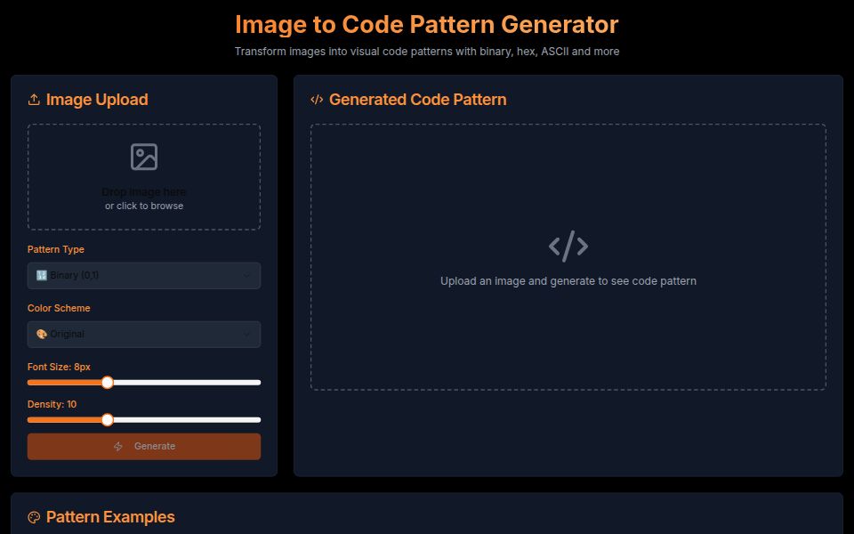 v0 - Image to Code Pattern Generator - v0 by Vercel