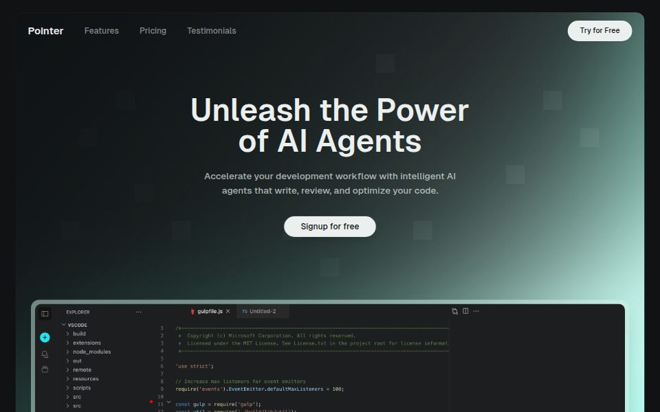 v0 - Pointer AI landing page - v0 by Vercel