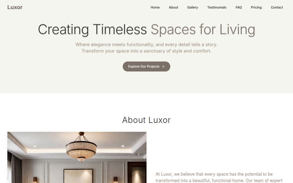 v0 - Interior Design Landing - v0 by Vercel