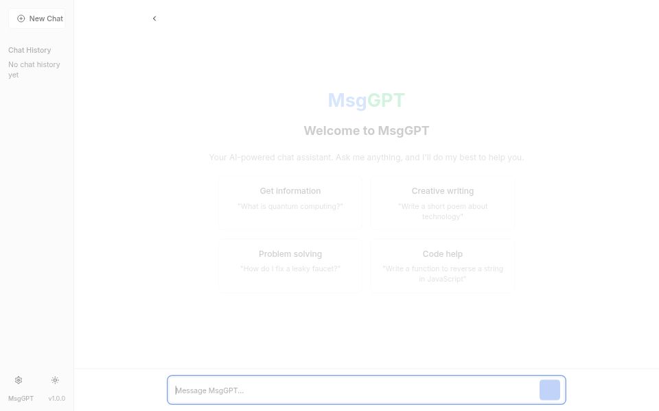 v0 - Msggpt clone - v0 by Vercel