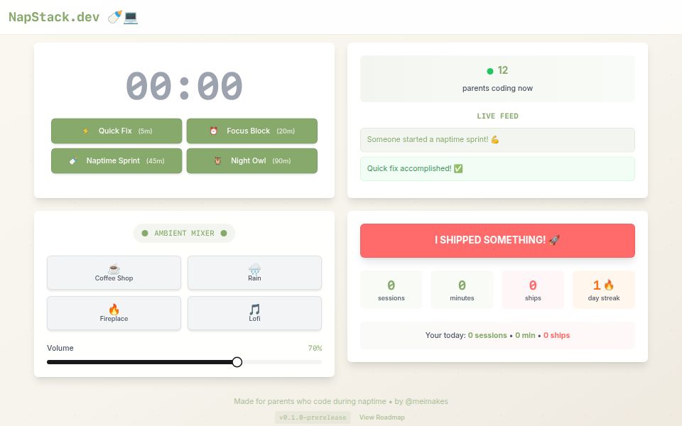 v0 - NapTime.dev dashboard - v0 by Vercel