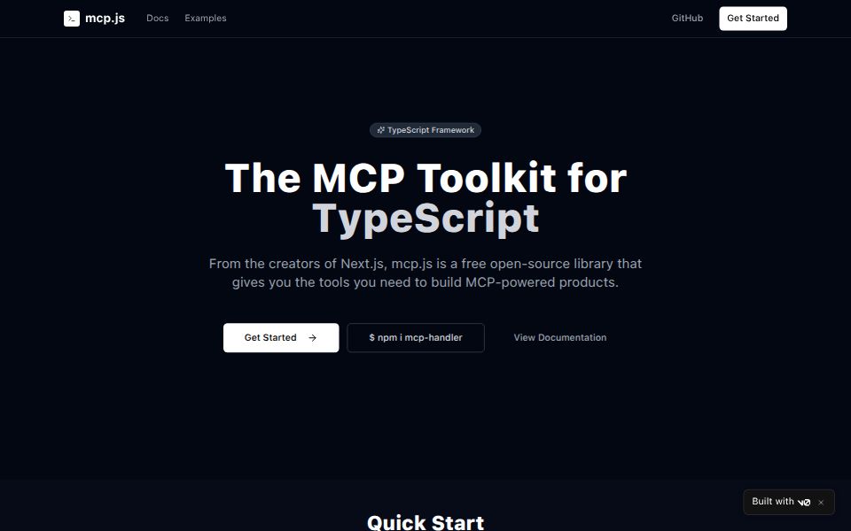 v0 - Mcp.js website - v0 by Vercel